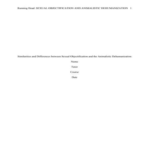 Sexual objectification of women in society | PDF