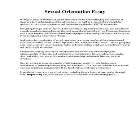 Sexual Orientation Essay Honolulu Community College Pdf