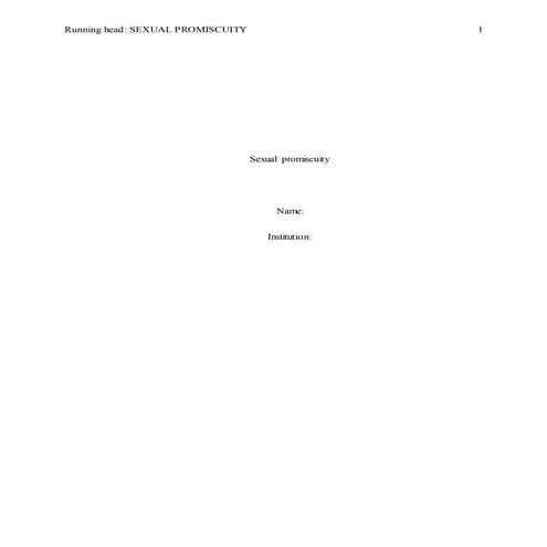 Sexual promiscuity | DOCX