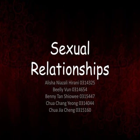 Sexual relationships presentation | PPTX