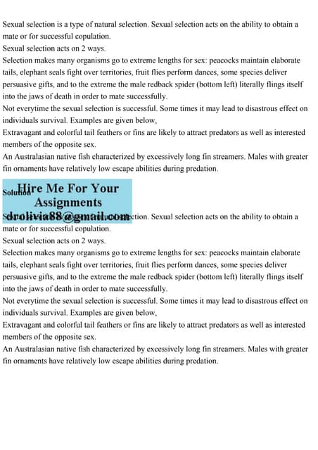 Sexual selection | PPTX