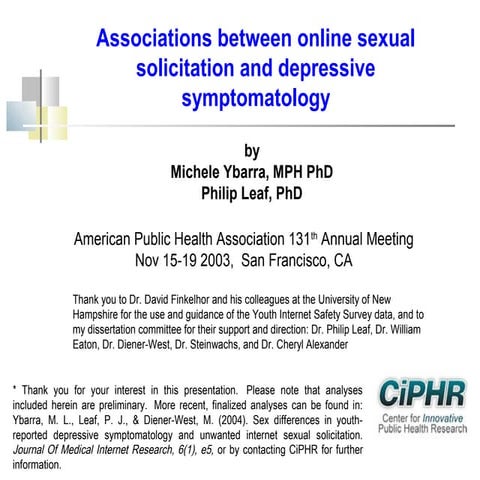 Associations between online sexual solicitation and depressive ...