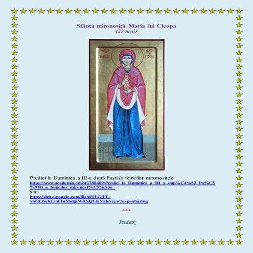 Sfânta mironosiţă Maria lui Cleopa (23 mai) | DOCX