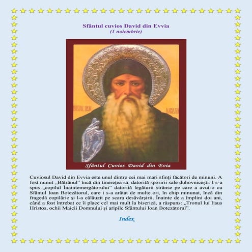 Sfântul cuvios David din Evvia (1 noiembrie) | PDF