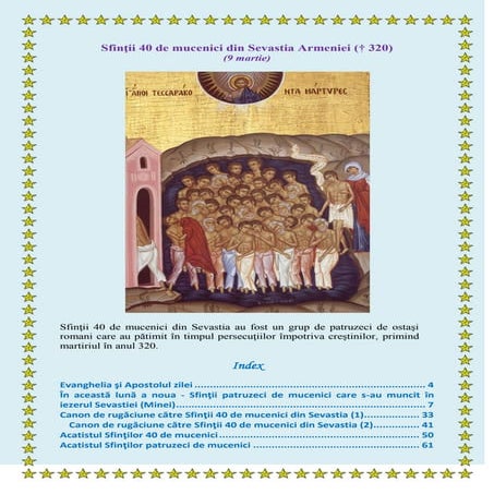 Sfinţii 40 de mucenici din Sevastia Armeniei († 320) (9 martie) | PDF