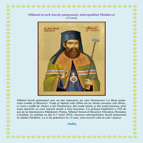 Sfântul ierarh Iacob putneanul, mitropolitul Moldovei (15 mai) | PDF