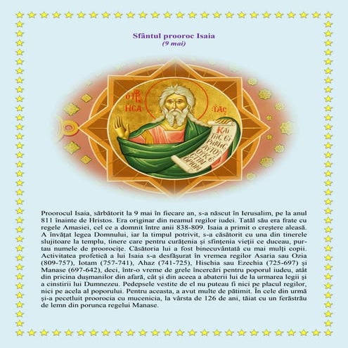 Sfântul prooroc Isaia (9 mai) | PDF