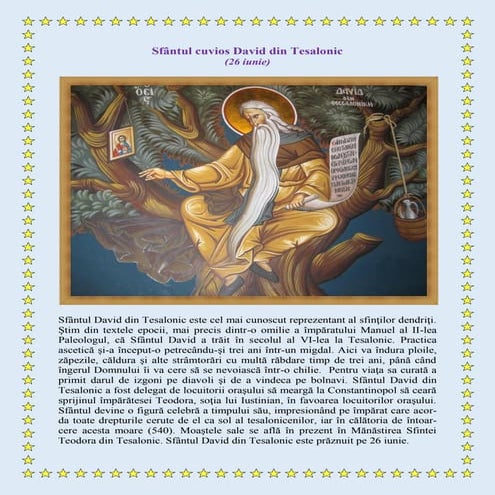 Sfântul cuvios David din Tesalonic (s.v. 26 iunie / s.n. 09 iulie) | PDF