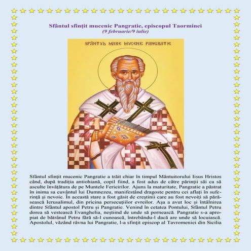 Sfântul sfințit mucenic Pangratie, episcopul Taorminei (9 februarie/9 ...