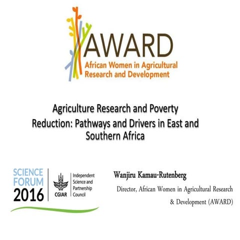 Agriculture Research and Poverty Reduction: Pathways and Drivers in ...