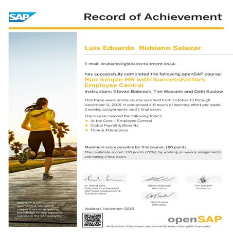 SAP Sf2 record ofachievement | PDF