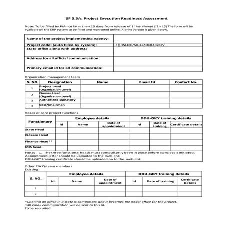 SF 3.3A Project Execution Rediness Assessment.doc