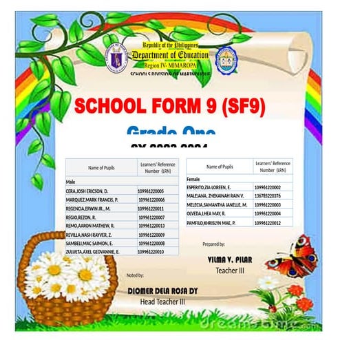 SF9 ( Progress Report Card ) cover. docx | DOCX