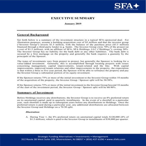 SFA Executive Summary | PDF