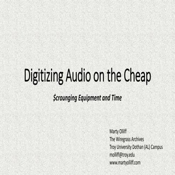 Digitizing Audio on the Cheap | PPT