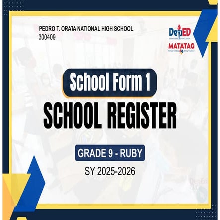 School Form COVER LABEL for School Year 2025-2026 | PPTX