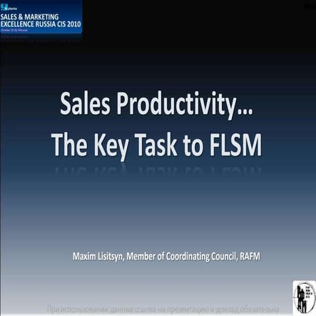 Sales Productivity…The Key Task to FLSM | PPTX