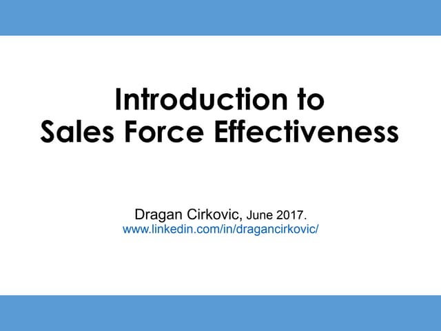 Sales Force Effectiveness Analysis | PDF
