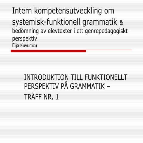 SFG med Eija Kuyumcu träff 1 | PPT