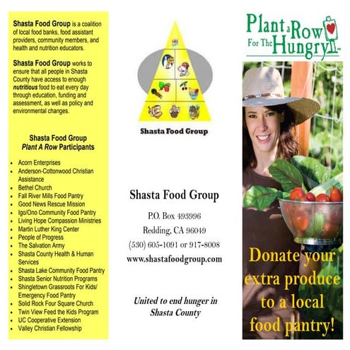 Plant a Row for the Hungry - Shasta Food Group, California | PDF ...