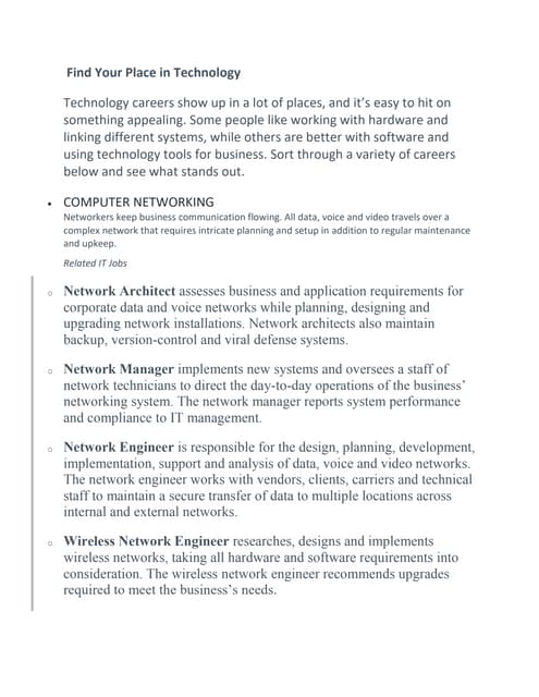 Top 10 jobs in information technology industry | PPT