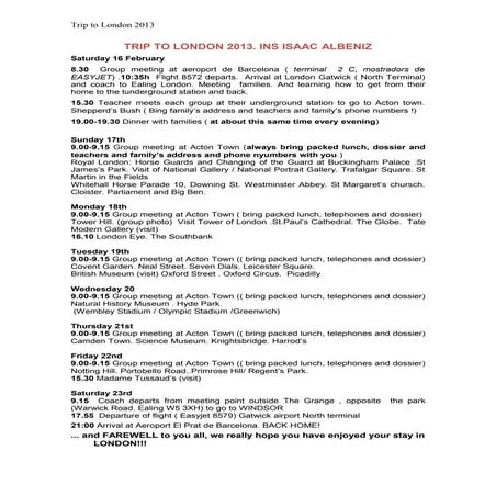 Worksheets trip to_london_2013-2 | DOC