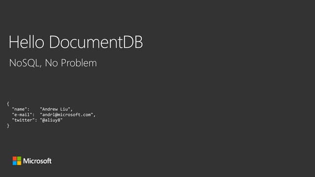 Introducing Azure Documentdb Nosql No Problem Ppt