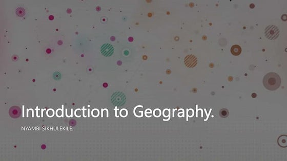 Geography Introduction | PPTX