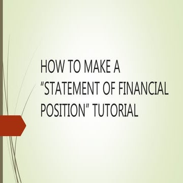 How to Prepare "Statement of Financial Position" Tutorial | PPTX