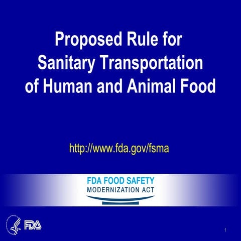 Sanitary Transportation of Human and Animal Food | PPT