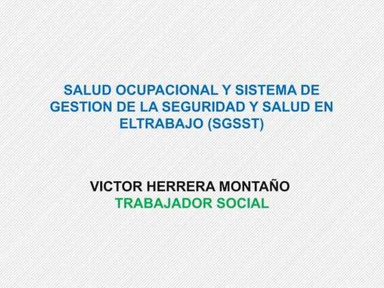 DIAPOSITIVAS INDUCCION SST. - copia.pptx | Medical Health