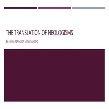 Translation of Neologisms | PPT