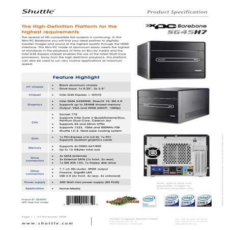 Shuttle Sx58 H7 | PDF