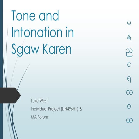 Sgaw Tone and Intonation | PPTX