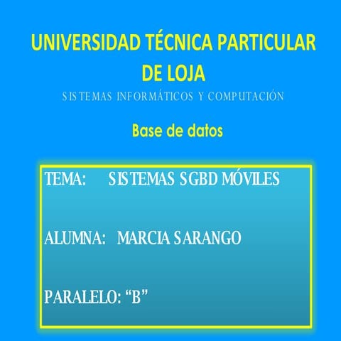 SGBD MOVILES | PPT