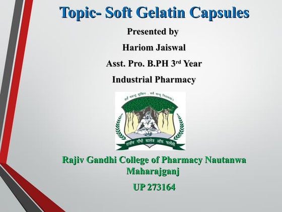 Soft Gelatin Capsules | PPT | Chemistry | Science