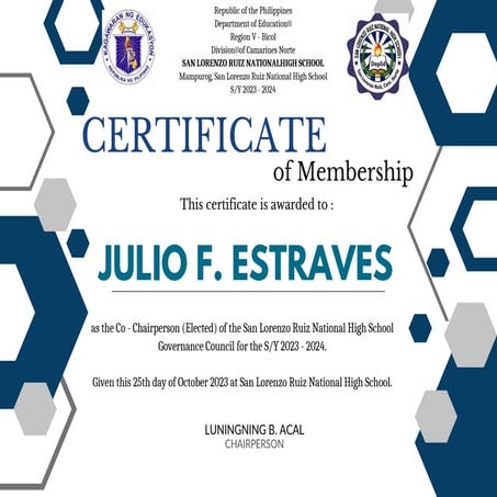 SCHOOL GOVERNANCE COUNCIL CERTIFICATES SLR | PDF