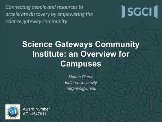 SGCI Catalog Presentation at IWSG2018 | PDF | Technology & Computing
