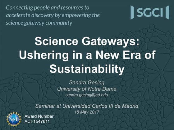 SGCI - Science Gateways: An Overview | PPT
