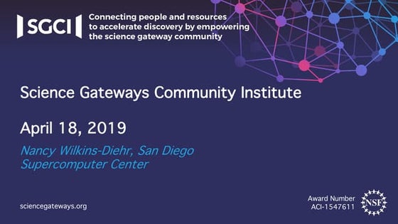 SGCI Catalog Presentation at IWSG2018 | PDF | Technology & Computing