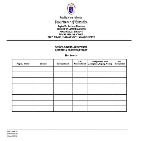 SGC QUARTER REPORT.docx | Education