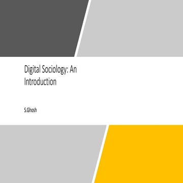 Digital Sociology : An Introduction | PPTX