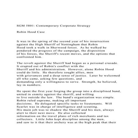 Robin Hood Case Study | DOC
