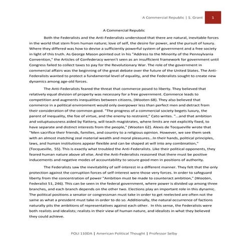 S grant writing sample a commercial republic | PDF