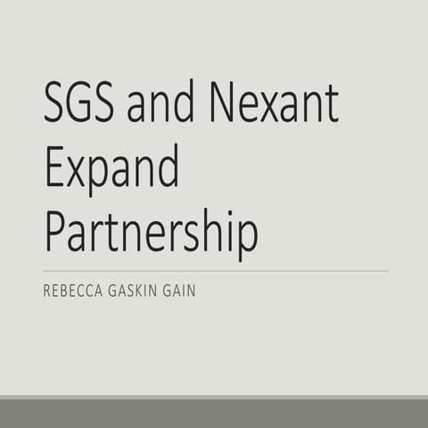 SGS and Nexant Expand Partnership | PPTX