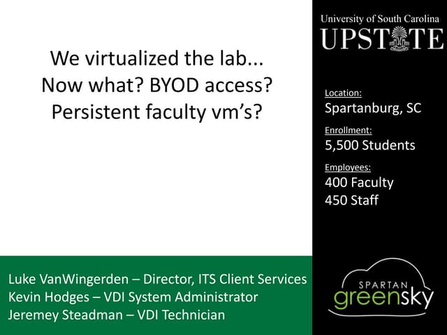 Spartangreensky Demo How Vmware Vdi Promoted Byod Usc Upstate Ppt