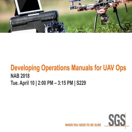 SGS - Development of UAV Operations Manuals | PDF