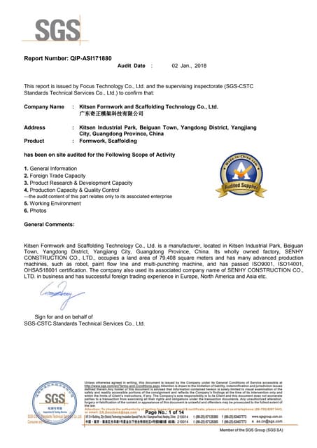 Sgs certificate | PDF | Manufacturing Industry | Industries