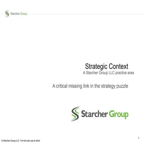 Market Context: The critical missing link in the strategy puzzle | PPTX