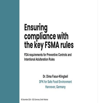 Ensuring Compliance with FSMA Preventive Controls Rule and the ...